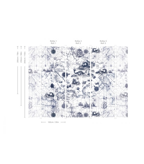 Tapeta Ocean Map od Wallcolors - Wallcolors - MonkeyMachine.pl